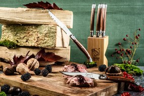 Laguiole Premium steakové nože 6 ks - rukojeť dřevo dekor