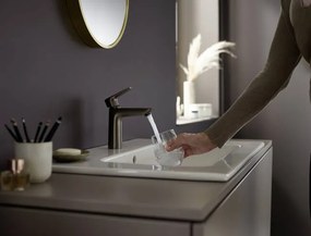 Hansgrohe Talis E, umyvadlová baterie 110 s odtokovou soupravou s táhlem, kartáčovaná černá chromová, 71710340