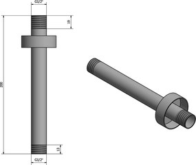 Sapho sprchové stropní ramínko kulaté 200 mm černá mat 1205-05B