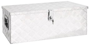 Úložný box stříbrný 80 x 39 x 30 cm hliník 152252