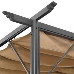 vidaXL Marketos Pergola se zatahovací střechou taupe 3 x 3 m ocel 180 g/m²
