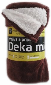 Deka mikroplyš s beránkem čokoláda 150 x 200 cm hnědá barva / příjemné hřejivé deky beránek Polášek