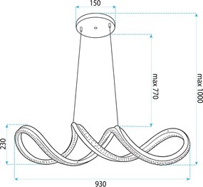 Toolight Toolight, závěsné stropní svítidlo G154-CP, zlatá lesklá, OSW-07824