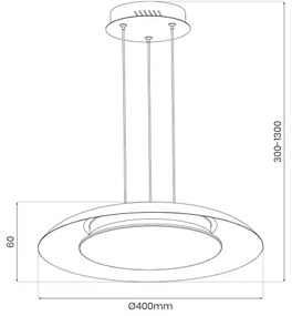 LED Lustr na lanku PIATTINO LED/30W/230V 2700/3200/4000K pr. 40 cm černá