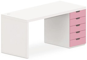 Artspect DS306-B-1607/L - Stůl se zásuvkovým kontejnerem 160x70cm - Rose Pink