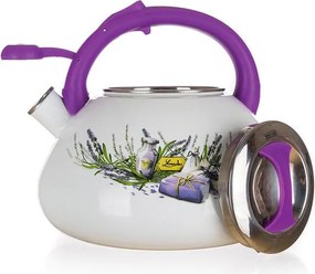 Smaltovaná pískací konvice LAVENDER 3 l