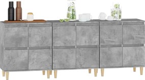 Příborníky 3 ks betonově šedé 60 x 35 x 70 cm kompozitní dřevo 3185771