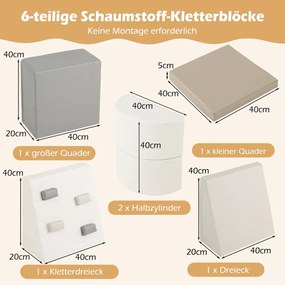 Costway 6 KS. Dětské stavebnice z materiálu stud s lezeckými kameny