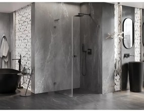 Mexen Lunar-B L výklopný sprchový kout pravý 80 x 80 cm, čiré sklo, broušený grafit, 832L-080-080-66-00-P