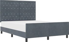 Postel s boxspringem s čelo Tmavě šedá 160 x 200 cm samet 3344886