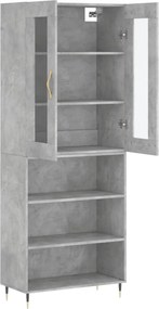 Skříň highboard betonově šedá 69,5x34x180 cm kompozitní dřevo 3198709