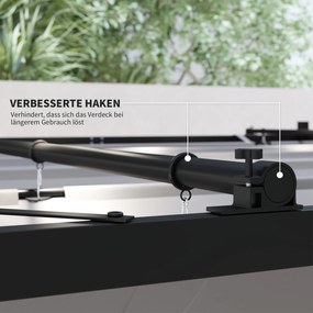 Pergola cca 3x3 m Volně stojící zastřešení terasy s posuvnou střechou, magnetická podložka, 8 cm sloupek odolný proti UV záření
