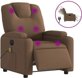 Elektrické masážní polohovací křeslo hnědé textil 3204360