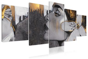 Malvis ® Obraz Malovaný obličej ženy ROZMĚR (šířka x výška): třídílný obdélník 150x60 cm