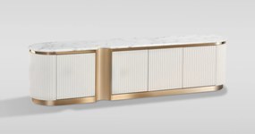 TV stolek Stilig ST916 200 cm mramor/ecru/zlatý