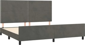 Rám postele bez matrace tmavě šedý 200 x 200 cm samet 3125715