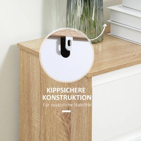 Kleankin Příruční skříňka do koupelny s 1 zásuvkou a 2 dveřmi - Koupelnový úložný kabinet pro obývací pokoj, koupelnu, ložnici - Moderní styl - Proti…