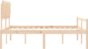 Postel s čelem pro seniory 160x200 cm masivní dřevo 3195556