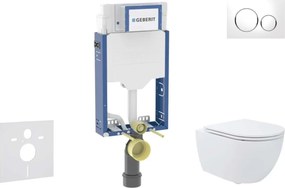 SANITINO - Set předstěnové instalace, klozetu Oudee a Slim sedátka softclose, tlačítko Sigma20, bílá/chrom SANI11CA31172