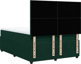 Box spring postel s matrací tmavě zelená 160x200 cm samet 3292379