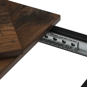 Jídelní stůl rozkládací ALMIO - old wood / černé kovové nohy