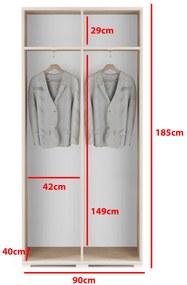 Eka Předsíňová stěna s čalouněnými panely Trinity 20 - Grafit / Světlá zelená 2321