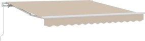 Stahovací markýza Béžová 350 x 250 cm Polyester a hliník 3330339