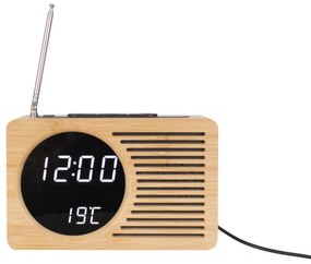 Rádiobudík/Stolní hodiny Retro Radio BambooKarlsson