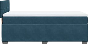 Box spring postel s matrací modrá 80 x 200 cm samet 3288466