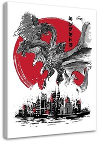 Gario Obraz na plátně Godzilla, film King Ghidorah - Dr.Monekers Rozměry: 40 x 60 cm