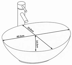 BPS-koupelny Keramické umyvadlo na desku HYD-LU-MAR8-405 40,5x30 cm, hnědý mramor