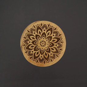 AMADEA Dřevěná krabička kulatá mandala, masivní dřevo, 8 cm, český výrobek