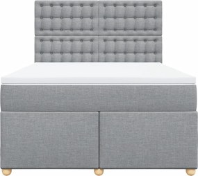 Box spring postel s matrací světle šedá 160 x 200 cm textil 3293645