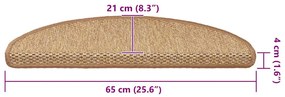 vidaXL Marketos Samolepicí nášlapy na schody vzhled sisal 15 ks 65x21x4cm sisal