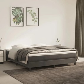 Box spring postel s matrací tmavě šedá 160x200 cm samet,  3144340