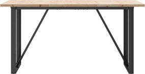 Jídelní stůl s O rámem 160 x 80 x 75,5 cm borové dřevo a ocel 3282743