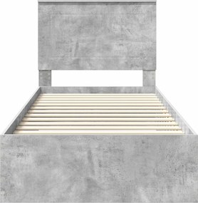 Rám postele s čelo Betonově šedá 90 x 200 cm Kompozitní dřevo 3409706