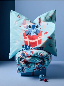 Sinsay - Bavlněná dětská sada povlečení s vánočním motivem Stitch - modrá