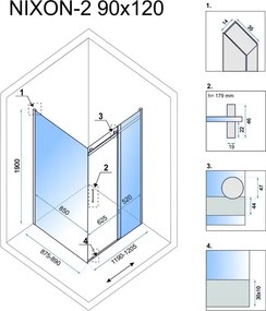 Rea, Sprchový kout REA NIXON 120x90, KPL-00420