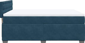 Box spring postel s matrací modrá 140 x 190 cm samet 3288622