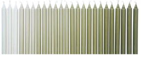 Ferm Living Svíčky Ombre Khaki – set 24 ks, zelená barva, vosk