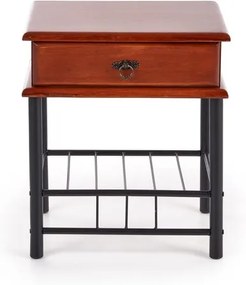 Halmar Noční stolek FIONA, barva starožitné třešně / černá