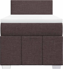 Box spring postel s matrací tmavě hnědá 90x200 cm textil 3286947