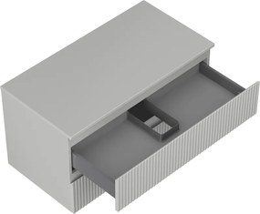 Mexen Rivel, koupelnová skříňka 90 cm s pracovní deskou, 2 zásuvky, drážkovaná, matná šedá, 91A20-09047-2-BFFC62