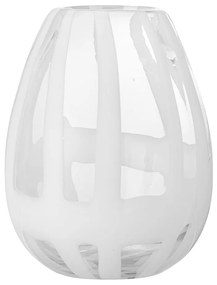 Bílá skleněná ručně vyrobená váza (výška 18 cm) Cosmin – Bloomingville