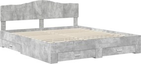 Rám postele s čelo Betonově šedá 200 x 200 cm Kompozitní dřevo 3413155
