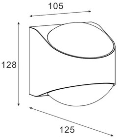 Zuma Line SJ12431- LED Venkovní nástěnné svítidlo LUCENT LED/12W/230V IP65 černá