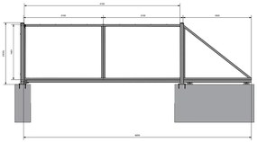 Trestles Rám pojezdové brány pro vlastní výplň, délka 4200 mm, výška 1461 mm