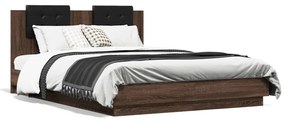 Rám postele s čelem hnědý dub 120 x 200 cm kompozitní dřevo,  3209932