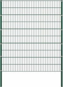 Plotový panel se sloupky železný 176,5 x 200 cm zelený 144936